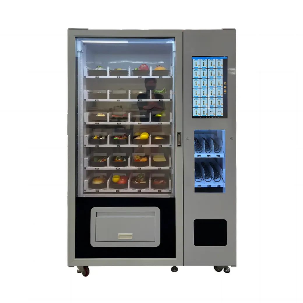 combo snack and drink vending machine with multiple payment
